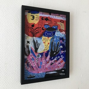 Unique Painting A4 Paper – Original Colorful Folk Art - Raw Art ...