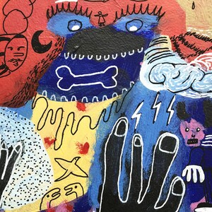 Unique Painting A4 Paper – Original Colorful Folk Art - Raw Art ...