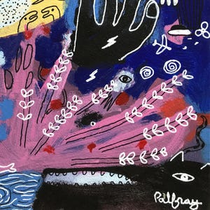 Unique Painting A4 Paper – Original Colorful Folk Art - Raw Art ...