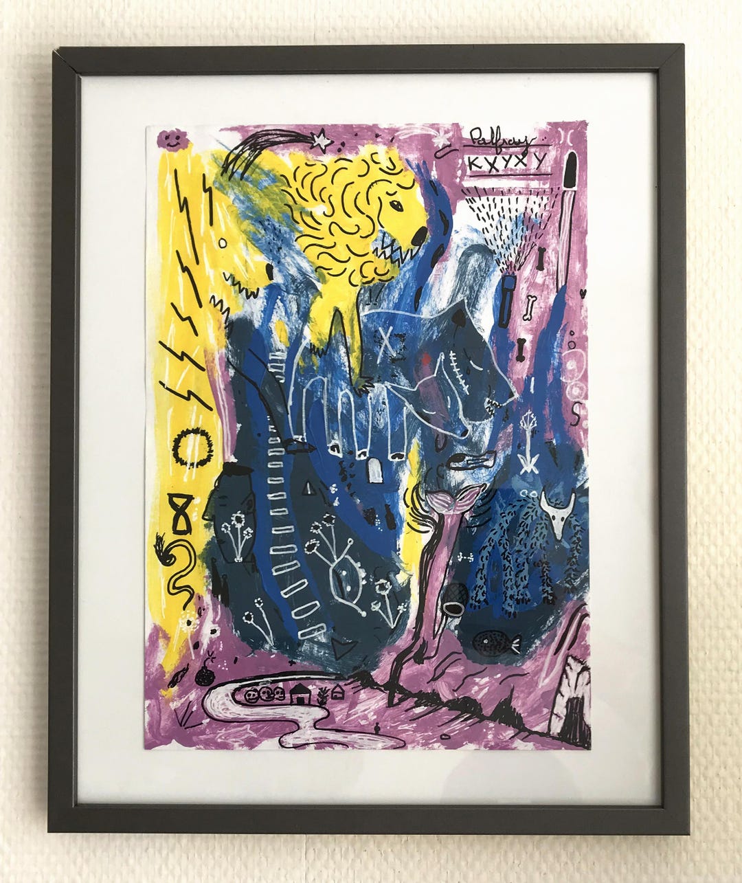 Original Art Brut Painting on A4 Paper - Abstract and Figurative ...