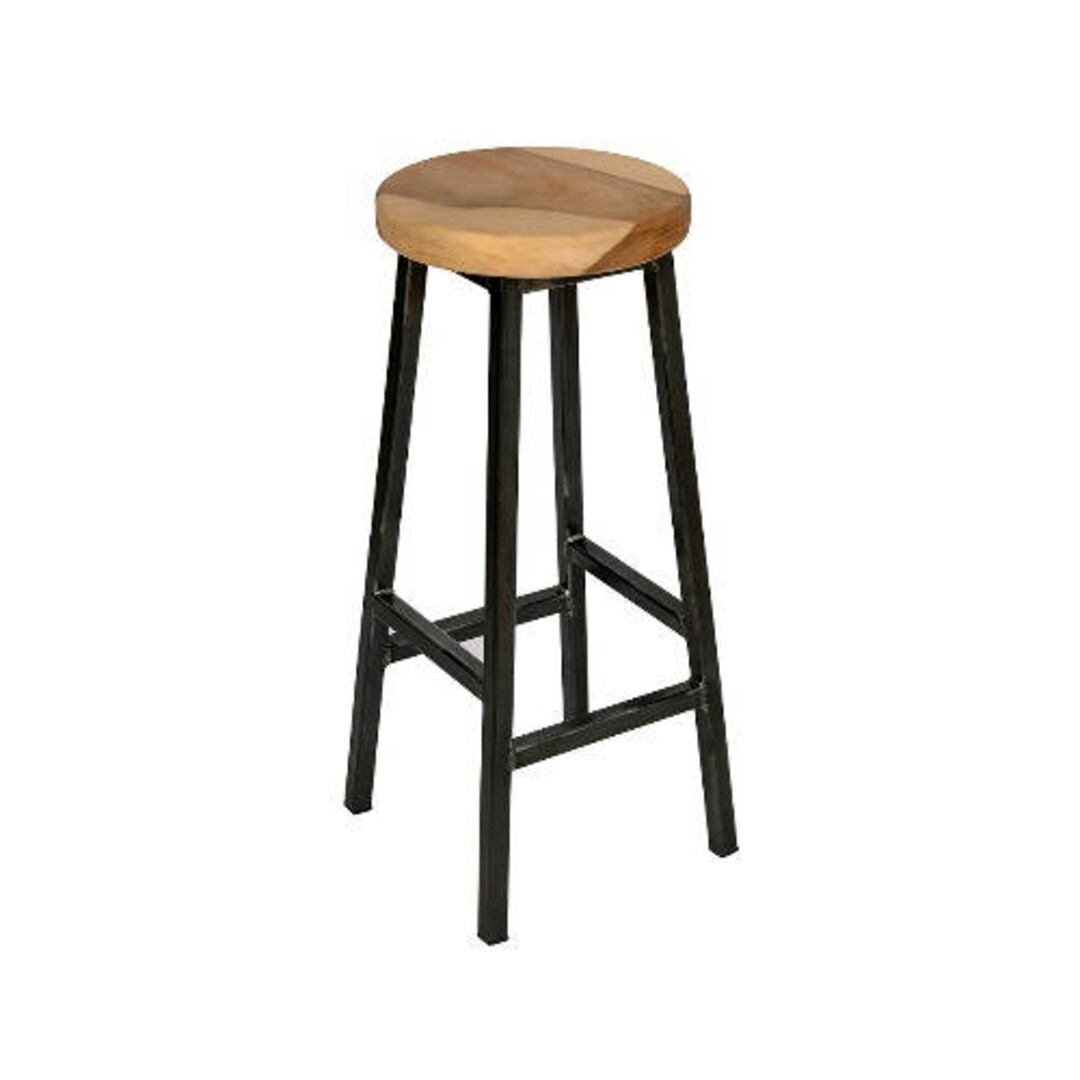 Charlie Walters _ Chunky Square Frame Bar Stool With Chunky Walnut Seat ...