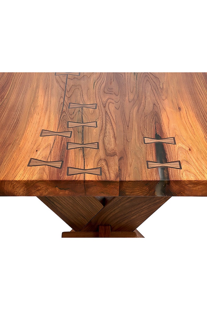 Live Edge 'tusk' Tenon X Trestle Table - Etsy UK