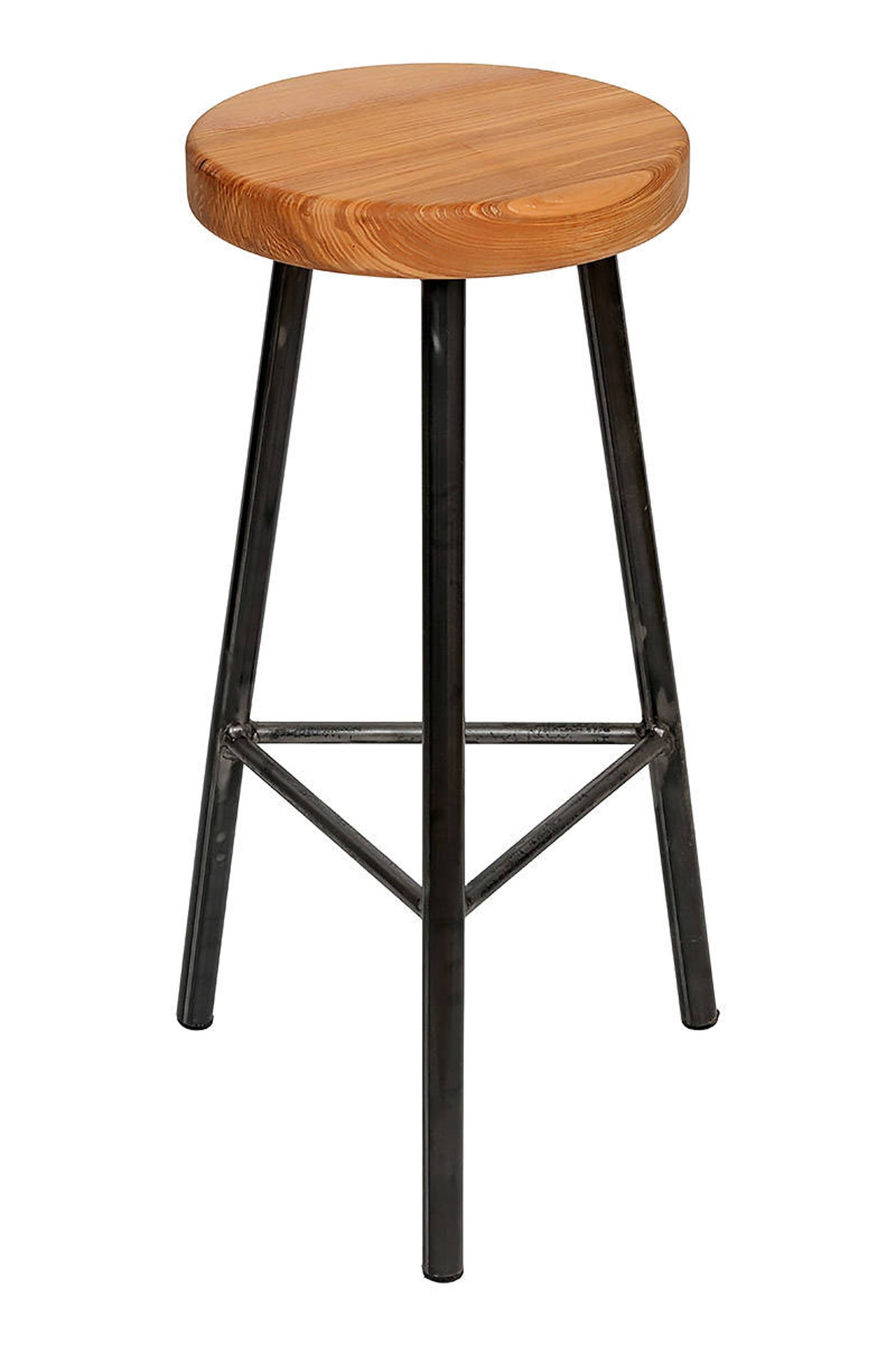Trippie Ashton Three Legged Bar Stool With Chunky Ash Seat - Etsy