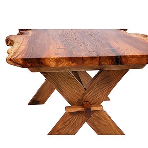 Live Edge 'tusk' Tenon X Trestle Table - Etsy UK