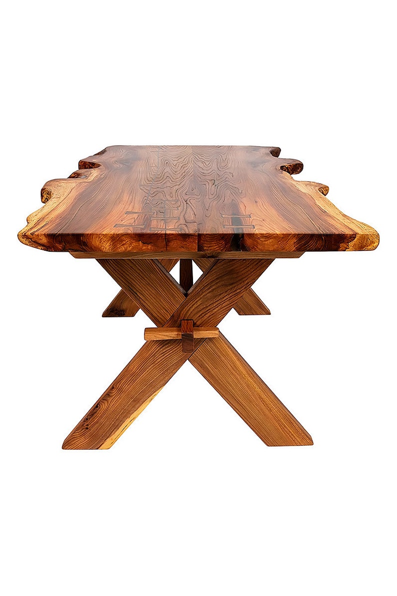 Live Edge 'tusk' Tenon X Trestle Table - Etsy UK