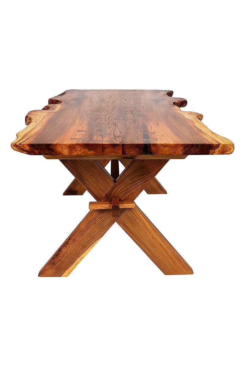 Live Edge 'tusk' Tenon X Trestle Table - Etsy UK
