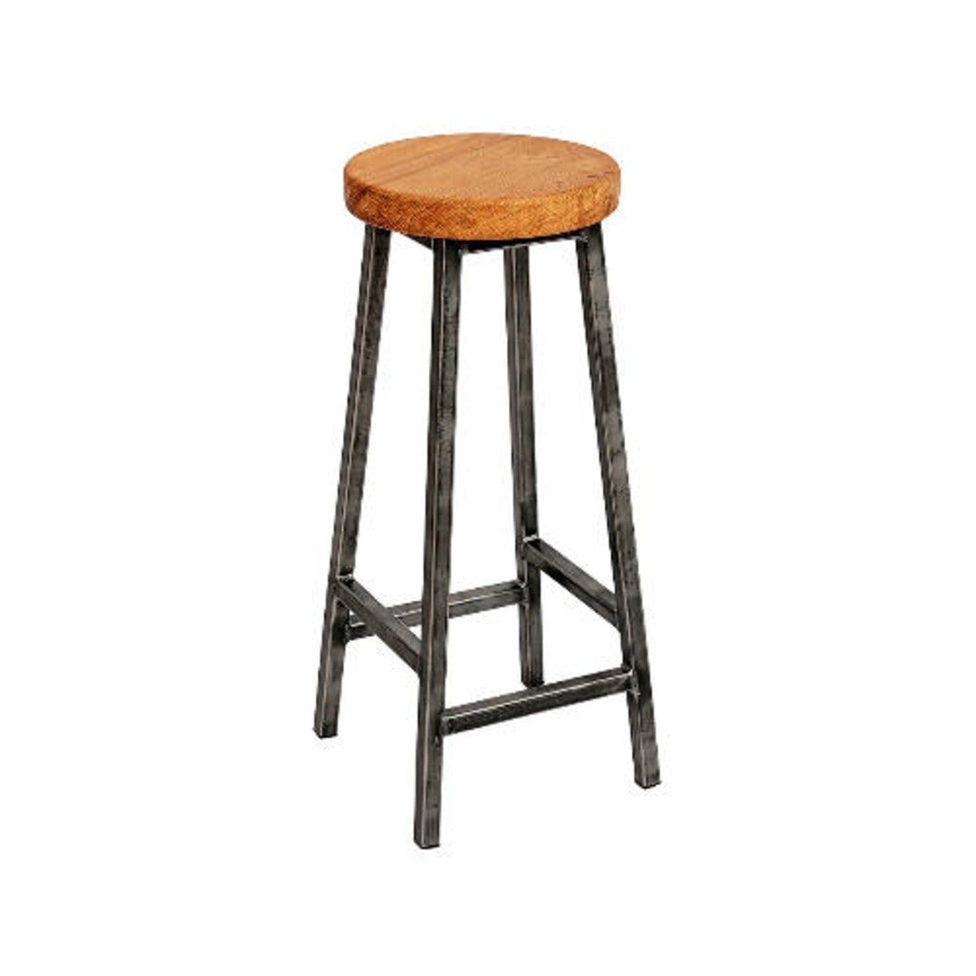 CHUNKY Square Frame Bar STOOL With Oak Seat - Charlie BROADOAK ...
