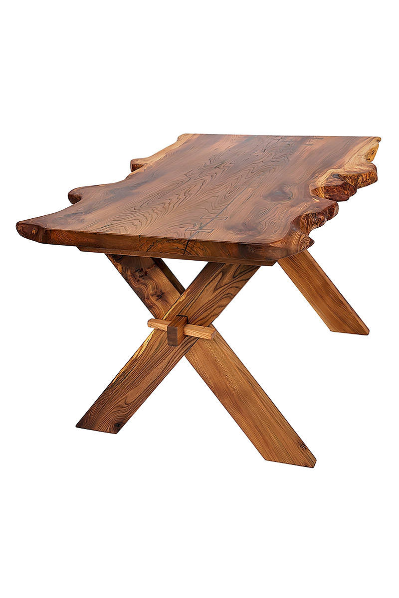 Live Edge 'tusk' Tenon X Trestle Table - Etsy UK