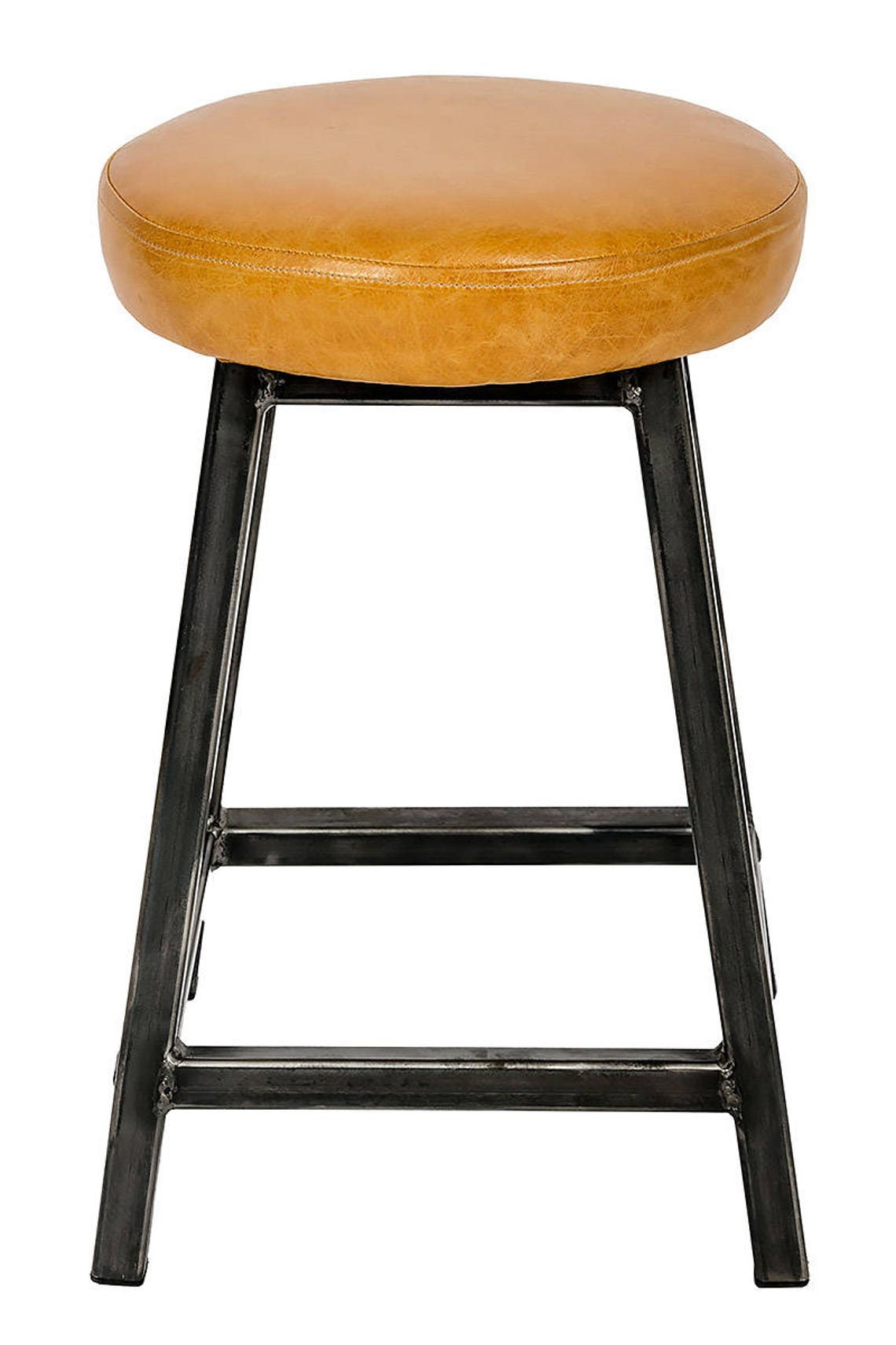 Charlotte Hyde Low Chunky Square Frame Bar Stool With Thick - Etsy