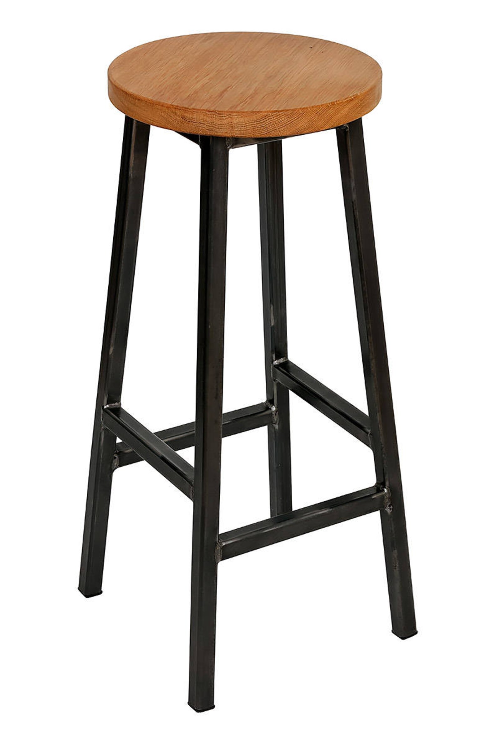 Charlie Oakman Chunky Square Frame Bar Stool With Oak Seat - Etsy