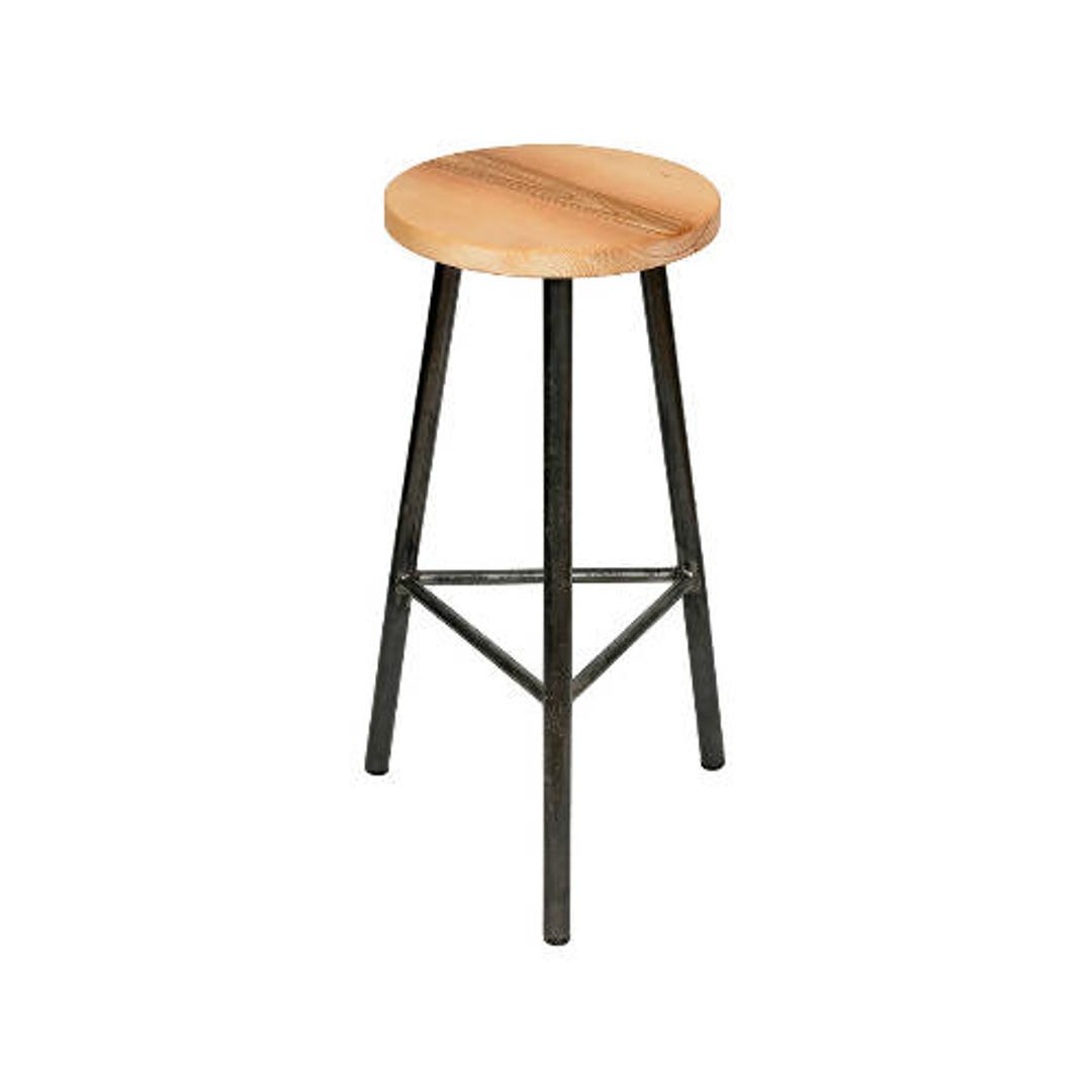 Trippie Ashdown - Three Legged Bar Stool With Ash Seat - Etsy