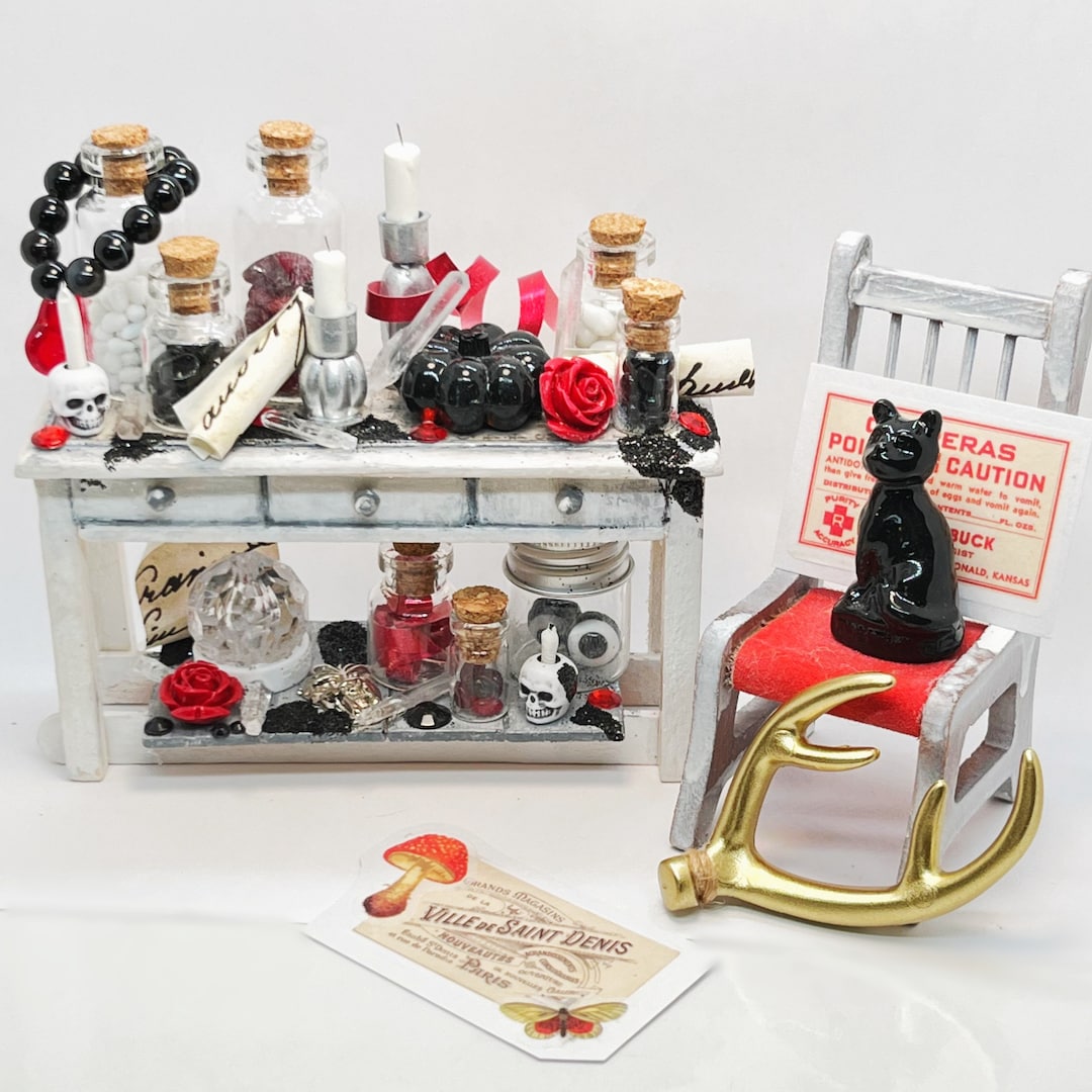 1:12 SPOOKY MINIATURE Set - Haunted House “love Potion” Themed Witch’s ...