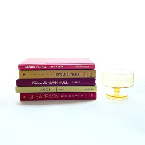 RED & YELLOW Book Set for Decor or Repurpose: 5 Pieces, Mix of Vintage ...