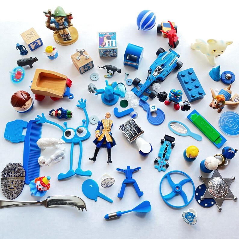 Vintage Junk Drawer Toy LOT: 4 Pounds of Old BLUE Playthings - Etsy