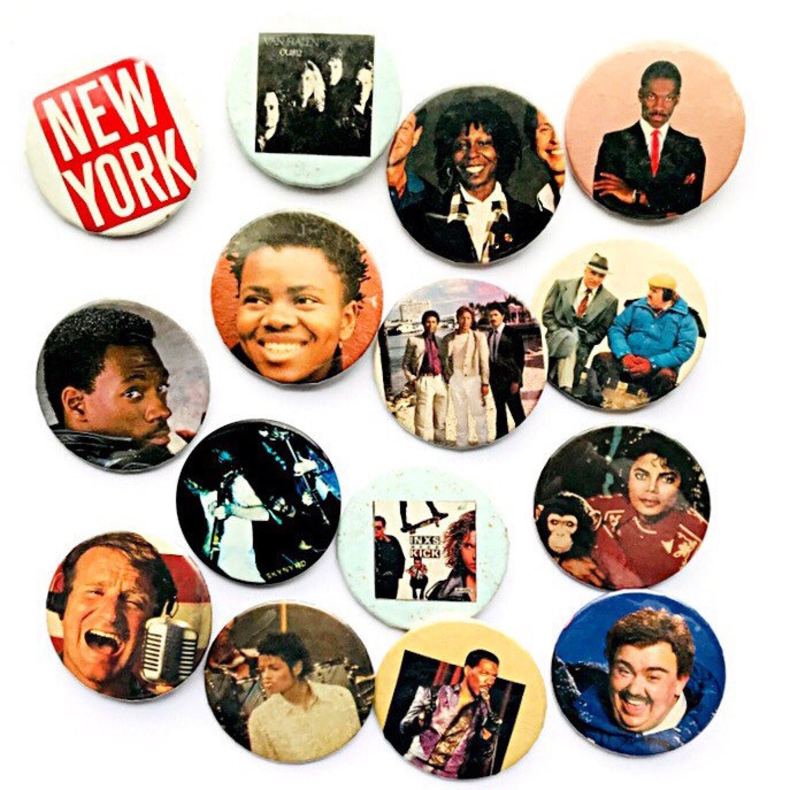 Vintage Button LOT 7: Fifteen 1980s Pop Culture Buttons / Badges ...