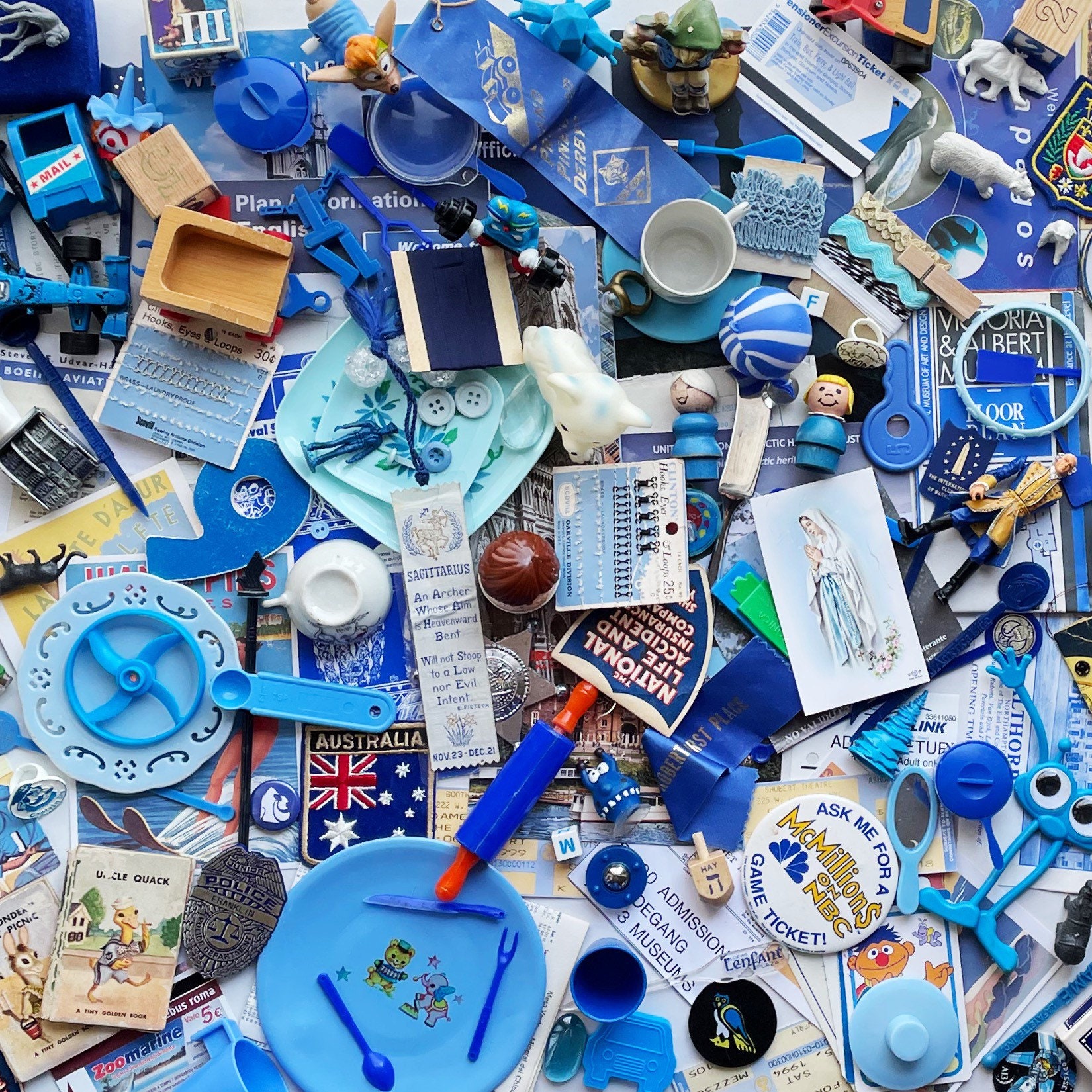 Vintage Junk Drawer Toy LOT: 4 Pounds of Old BLUE Playthings - Etsy