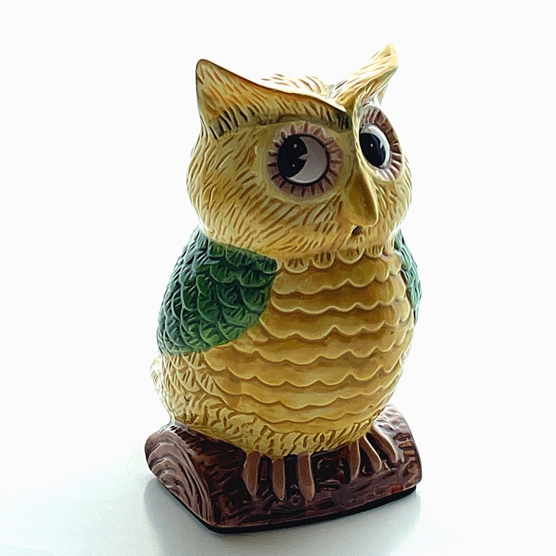 Vintage OWL BANK: Glazed Ceramic 6 Tall Cute and - Etsy