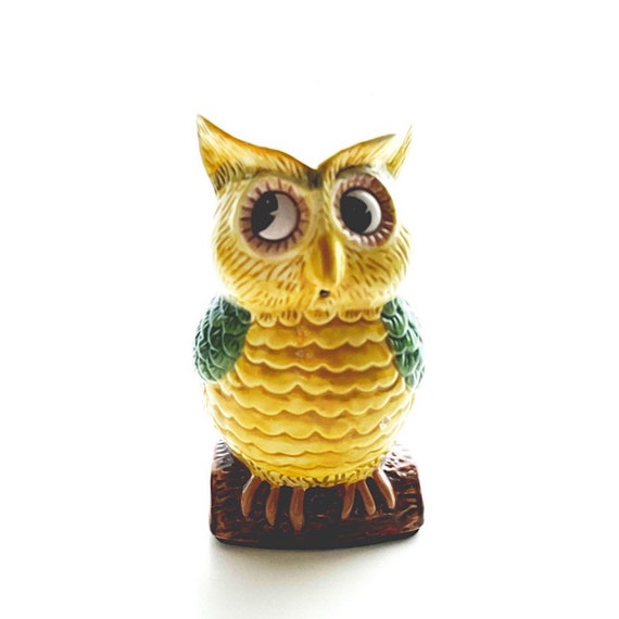 Vintage OWL BANK: Glazed Ceramic 6 Tall Cute and | Etsy