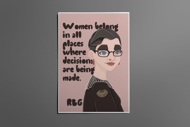 Ruth Bader Ginsburg Art Print, Female Leaders Print, Notorious RBG ...