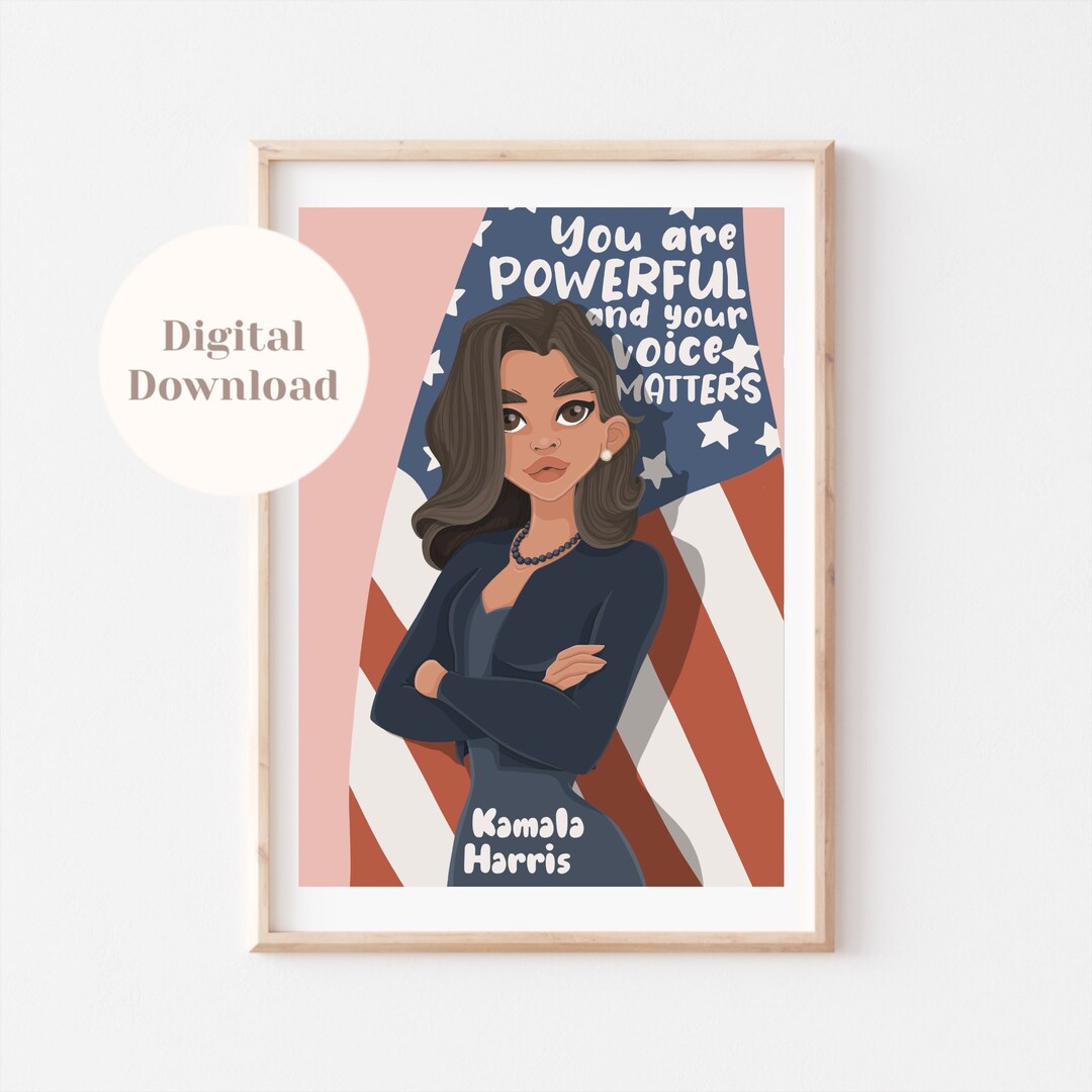Printable Kamala Harris Wall Art, Digital Black Asian Female Leaders ...