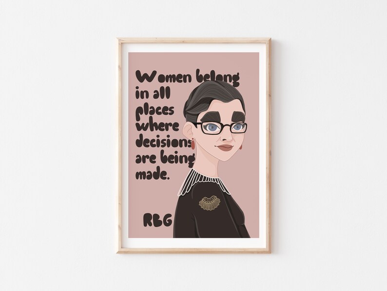 Ruth Bader Ginsburg Art Print, Female Leaders Print, Notorious RBG ...