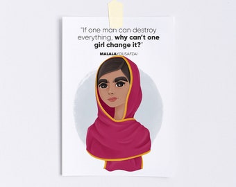 Malala Yousafzai Poster - Etsy