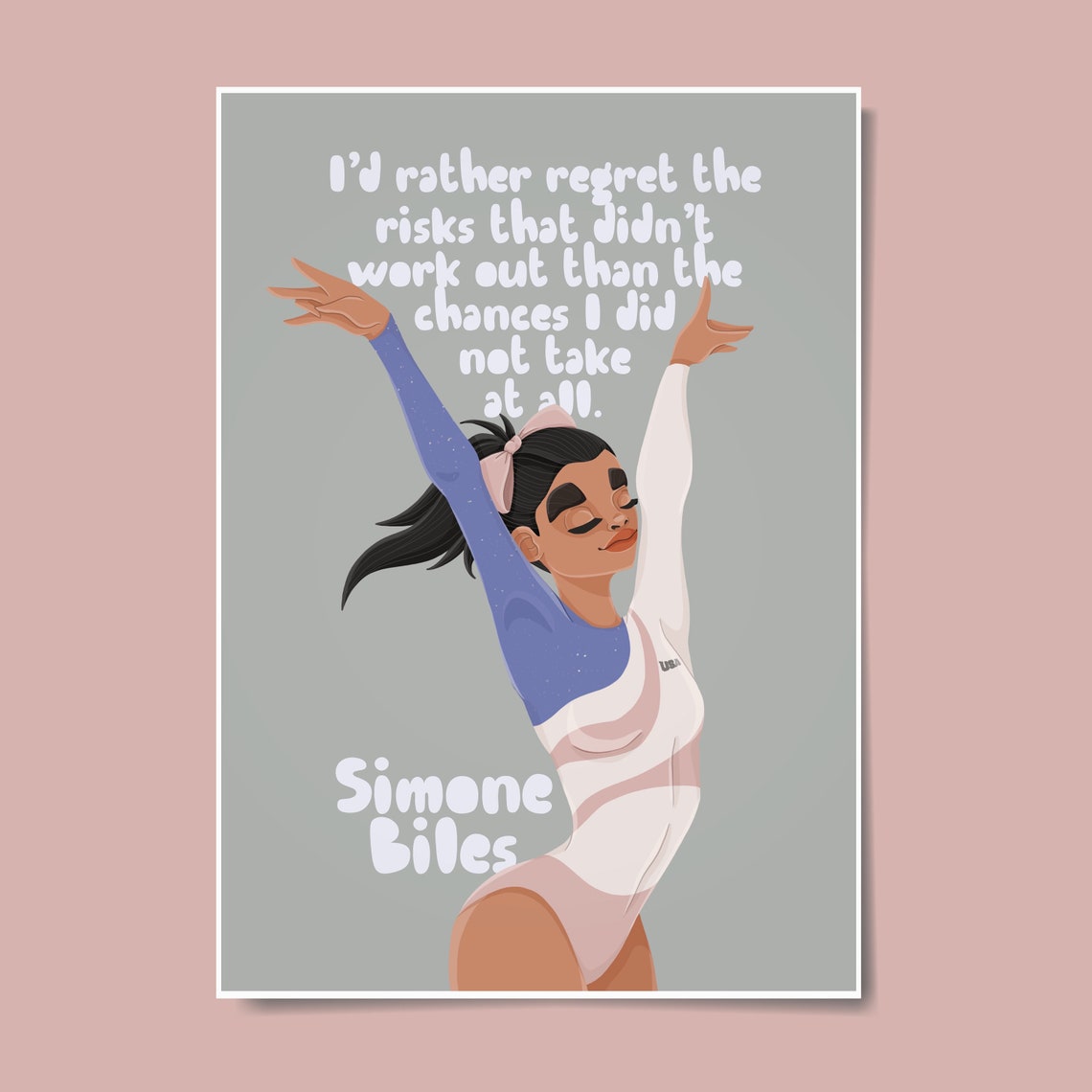 Simone Biles Quotes Art Print Black Female Gymnast Women - Etsy
