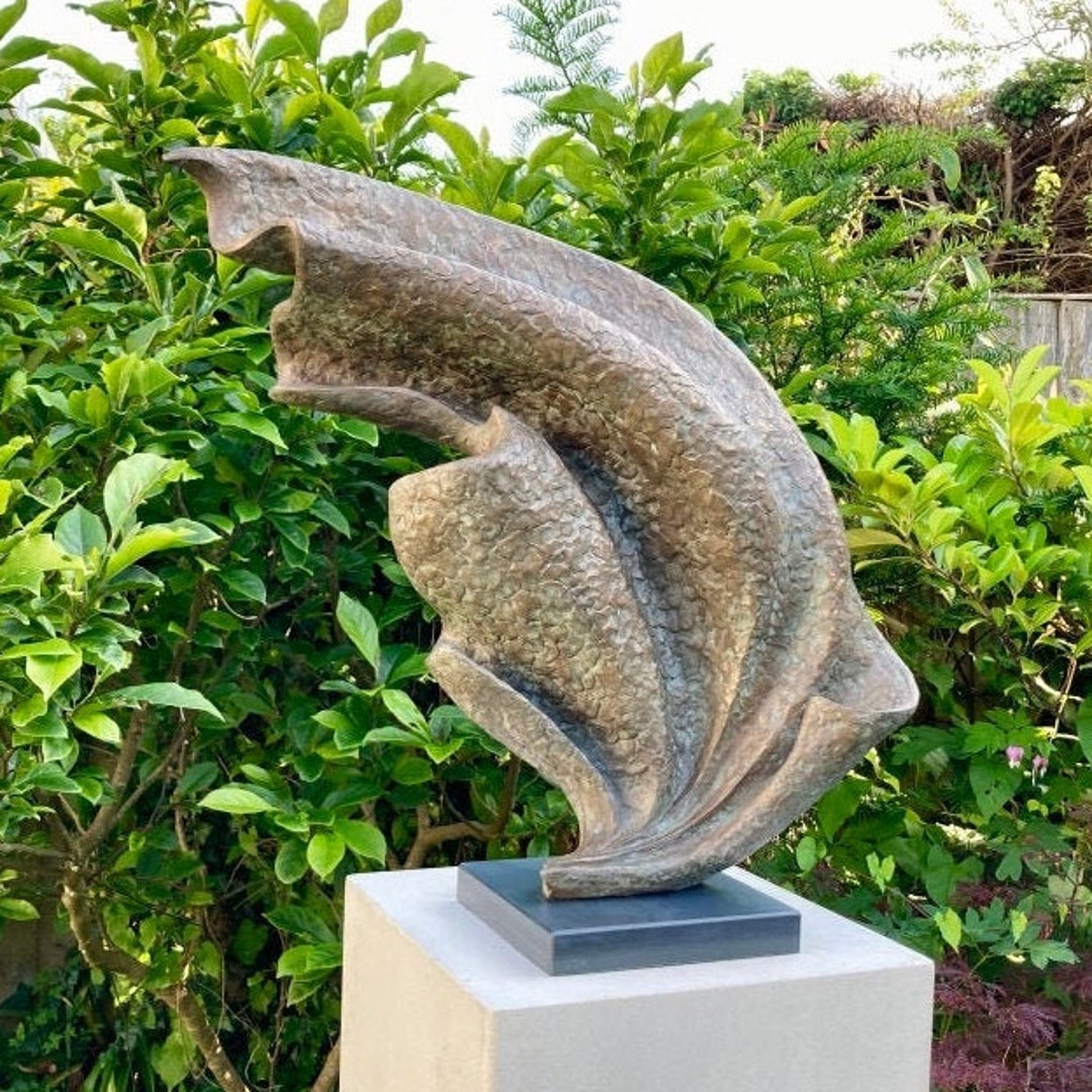 Bronze Garden Sculpture, 'wave', Limited Edition, Abstract Sculpture ...