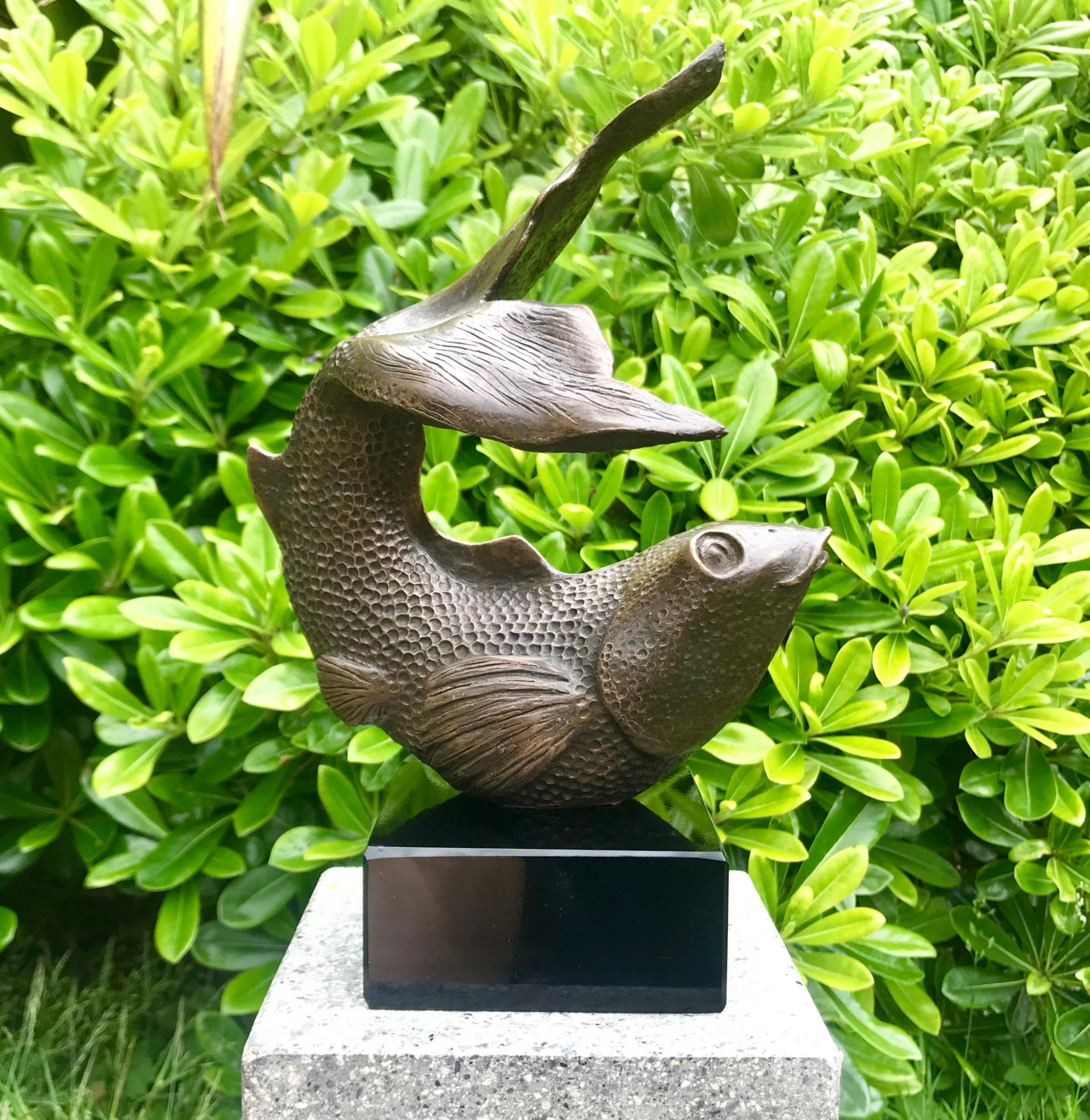 Fish Sculpture, Koi Carp Sculpture, Limited Edition, bronze, black ...