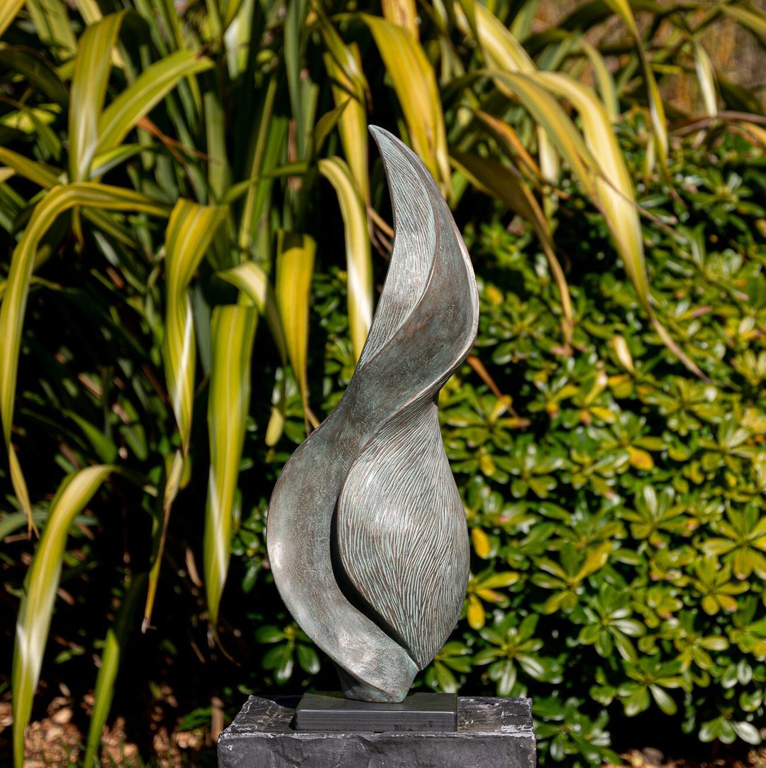 Bronze Modern Garden Sculpture, Abstract Garden Sculpture, Contemporary ...