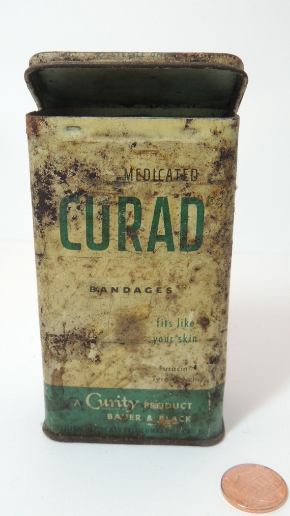Curad Adhesive Medicated Bandages Tin Litho Decorative | Etsy