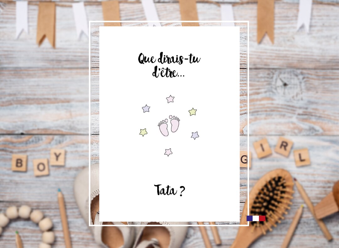 Birth Announcement Card to Announce the Arrival of Baby Tata. Different ...