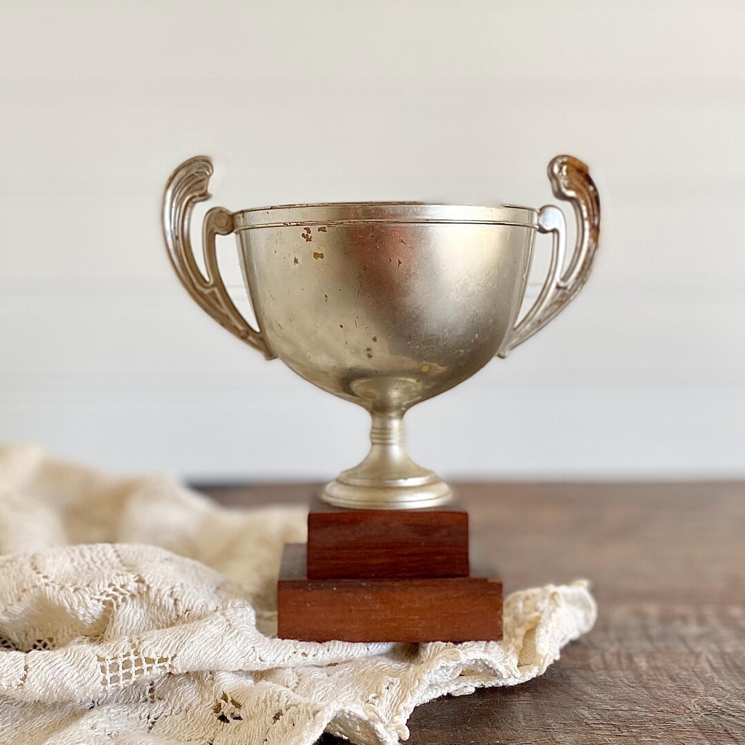 Vintage Faux Silver Plastic Trophy Cup // Loving Cup // Sports ...