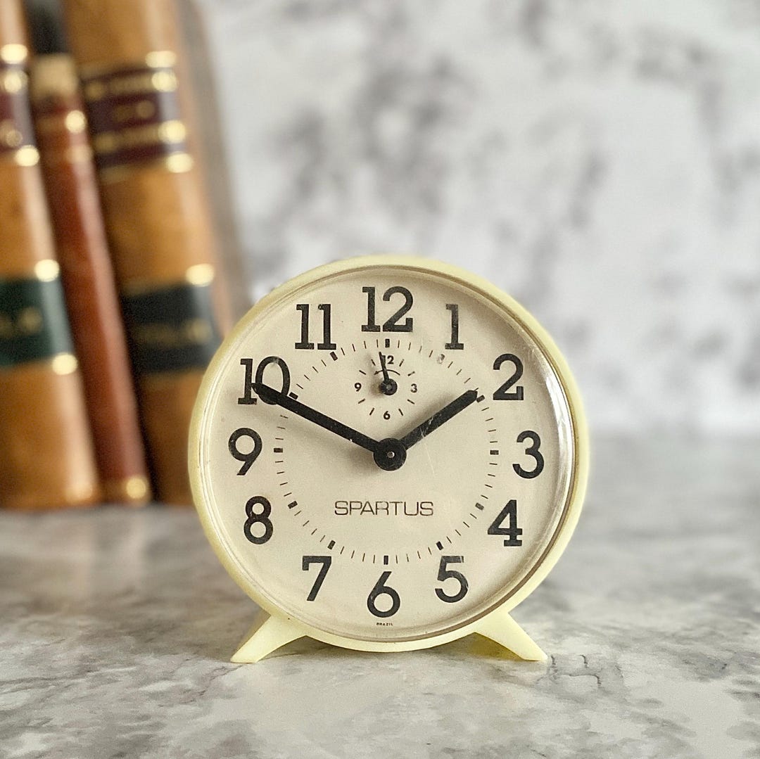 Plastic Spartus Alarm Clock // Retro Midcentury Timepiece // Industrial ...