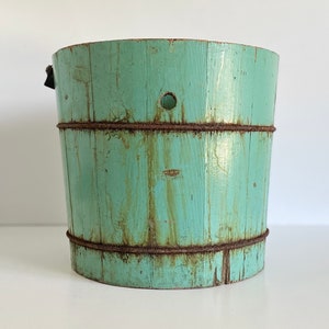Chippy Teal Wood Ice-cream Bucket // Spring Summer Garden Planter ...