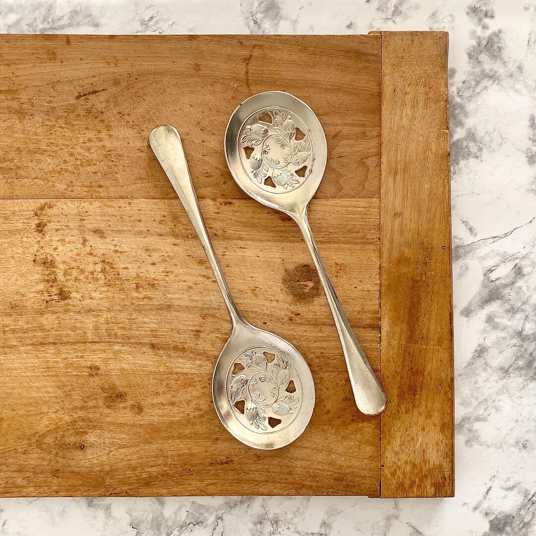 Leonard Silver Plate Cranberry Spoons With Raised Acorn Motif ...