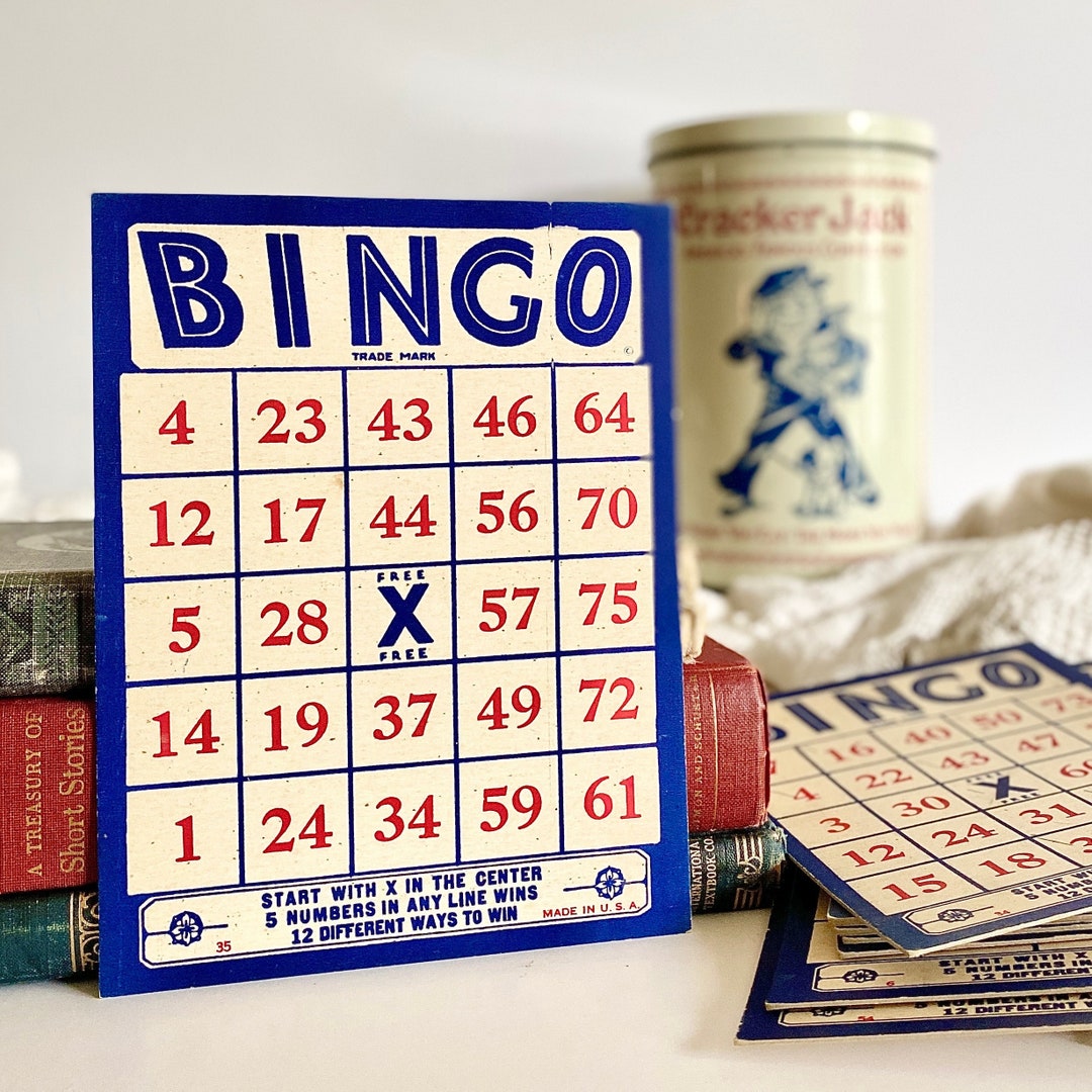 Set of 3 Vintage Bingo Game Cards // Fourth of July Decor // Red White ...