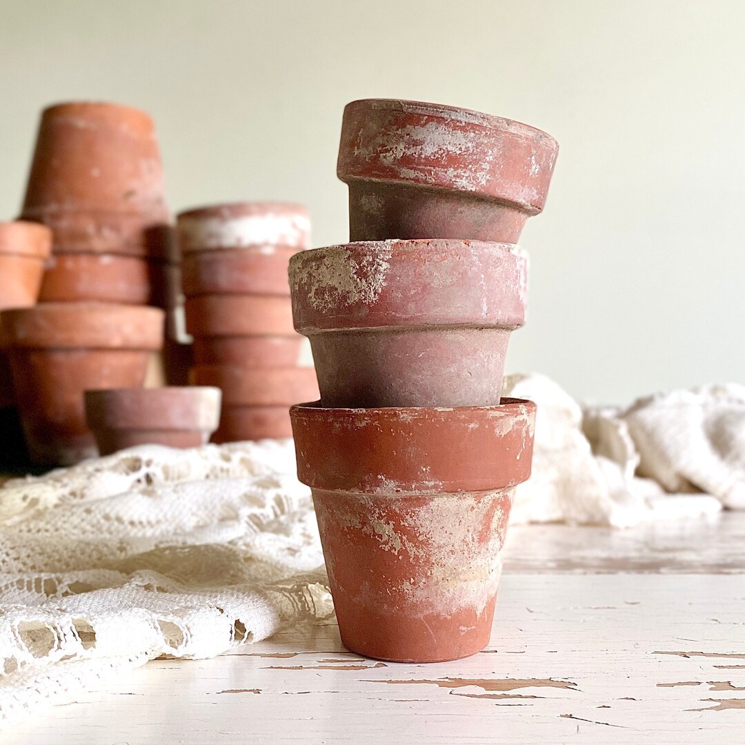 Trio of Crusty Clay Pots - Etsy