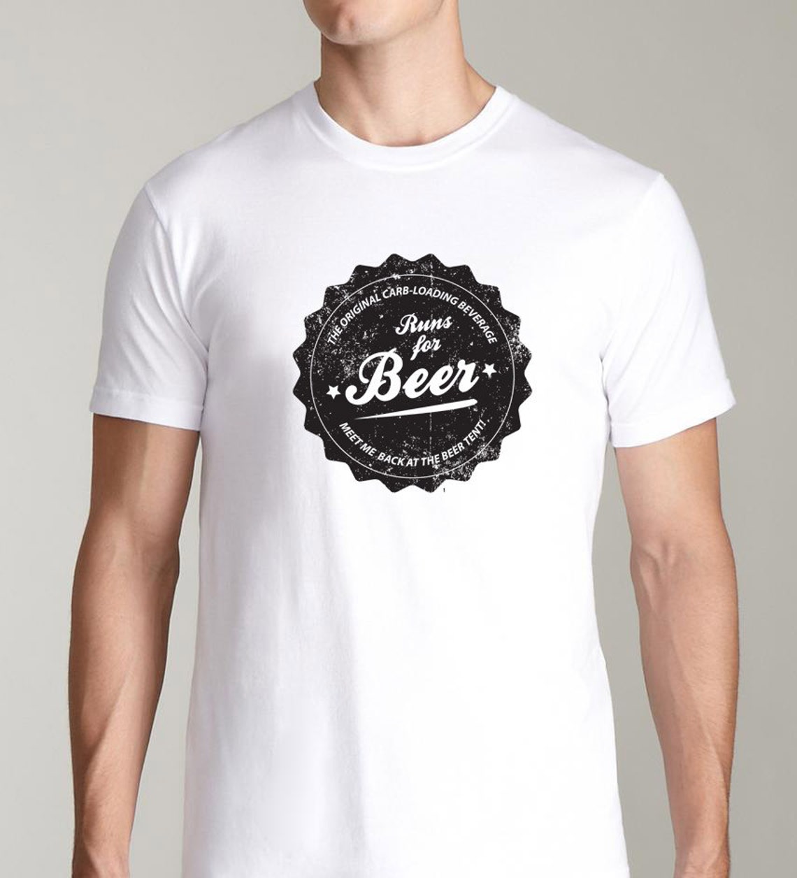 Run for Beer Cotton Tshirt Funny Beer Bottle Cap Bar Mancave - Etsy