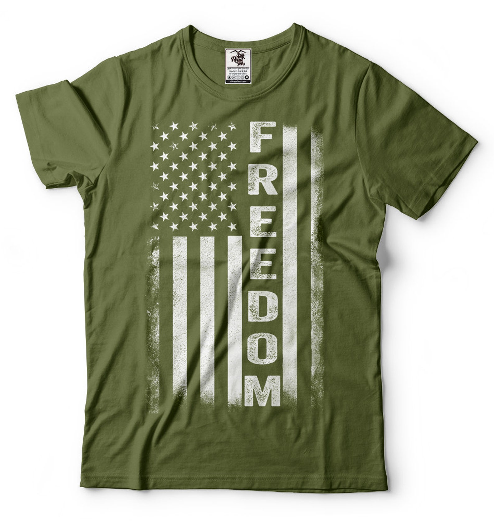 US Freedom T-shirt USA Flag America Distress Flag Patriotic - Etsy