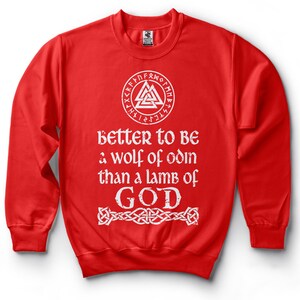 Viking Sweatshirt Northmen Valhalla Warrior Valknut Odin's Symbol Thor ...