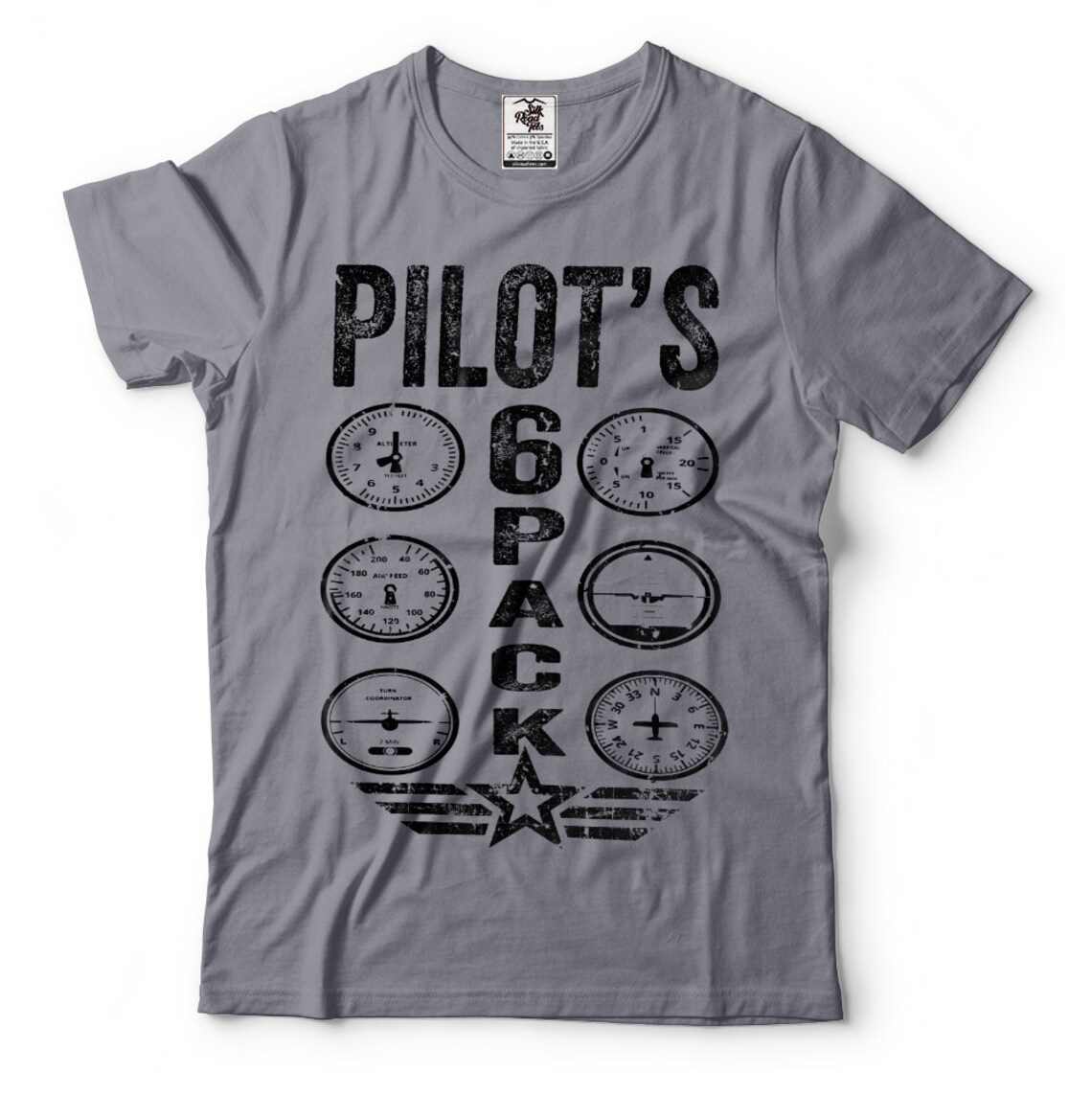 Pilot's Six Pack T-shirt Funny Pilot Aviation Tee Shirt - Etsy