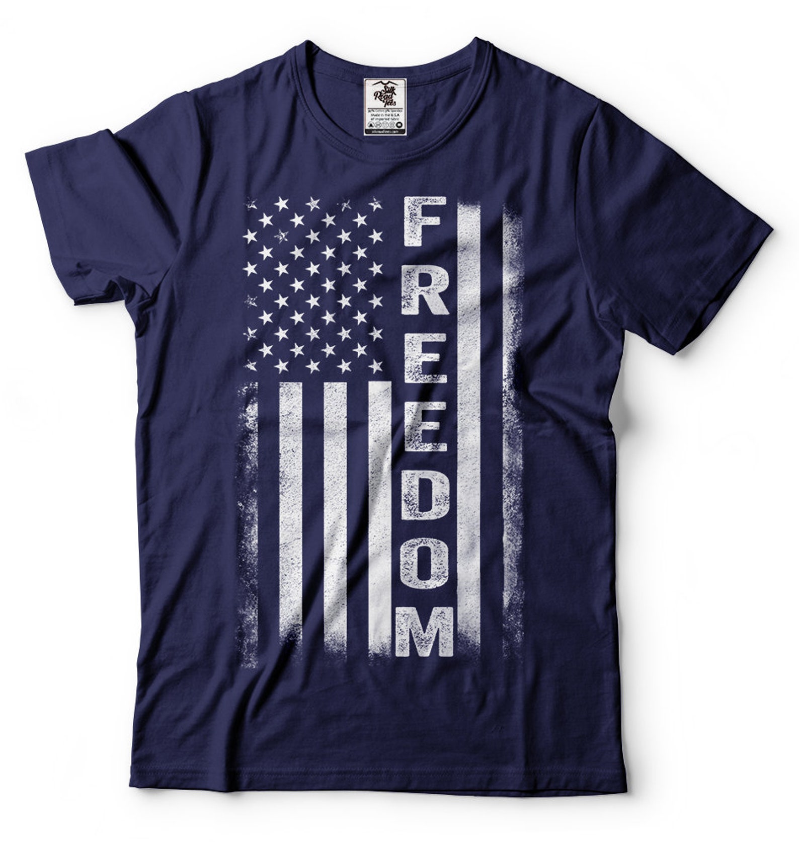 US Freedom T-Shirt USA Flag America Distress Flag Patriotic | Etsy