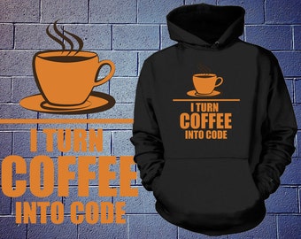 Programmer I Turn Coffee Into Code Sweater Geeky Geek | Etsy