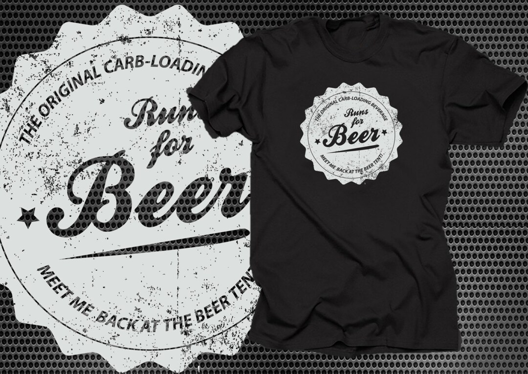 Run for Beer Cotton Tshirt Funny Beer Bottle Cap Bar Mancave Party ...