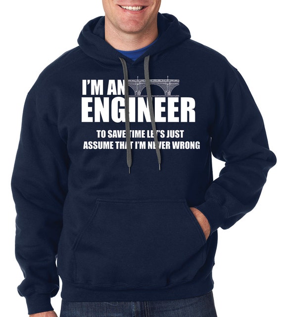 Engineer Hoodie Funny Occupation Hooded Sweater Gift for - Etsy
