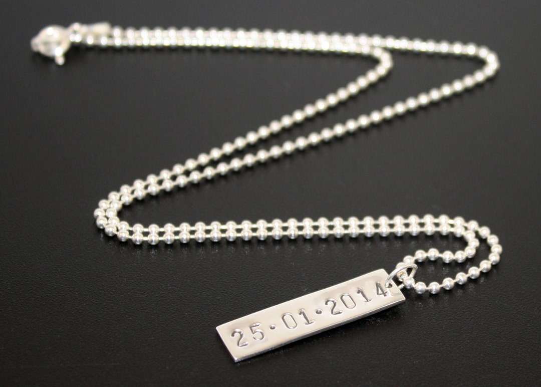 Custom Dog Tag, Mens Sterling Silver Dog Tag, Personalized Roman ...