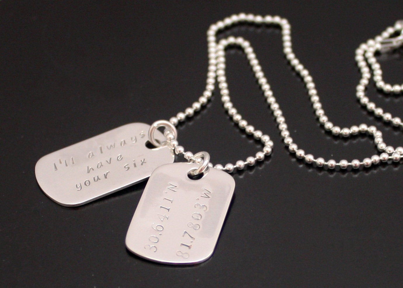 Sterling Silver Dog Tags Personalized Tag Necklace Always - Etsy