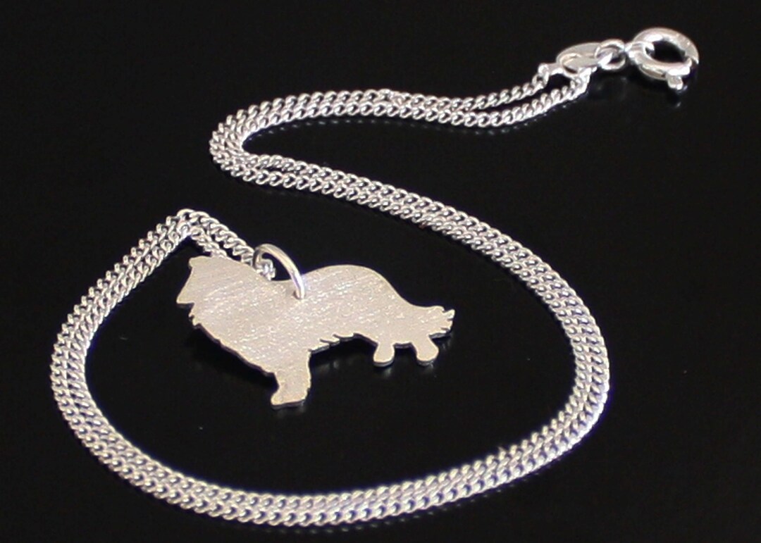 Sheltie Shetland Sheep Dog Necklace in Solid Sterling Silver. Collie ...