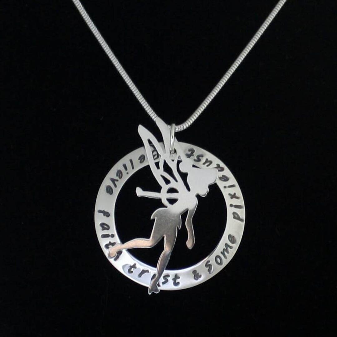 Tinkerbell Necklace, Sterling Silver Tinkerbell Pendant, Peter Pan ...